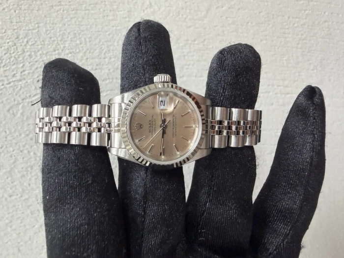 Rolex Datejust Lady Silver Stick Dial On Jubilee Ref 69174 With Papers ...